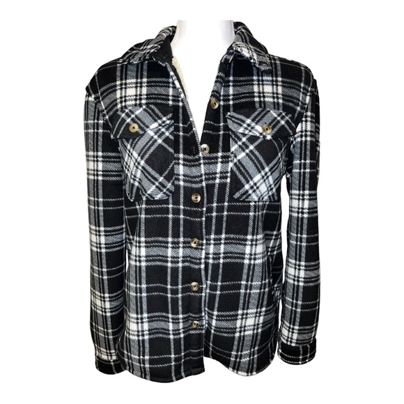 Sage Collective | Tops | Sage Collective Plaid Flannel Sherpa Lined ...